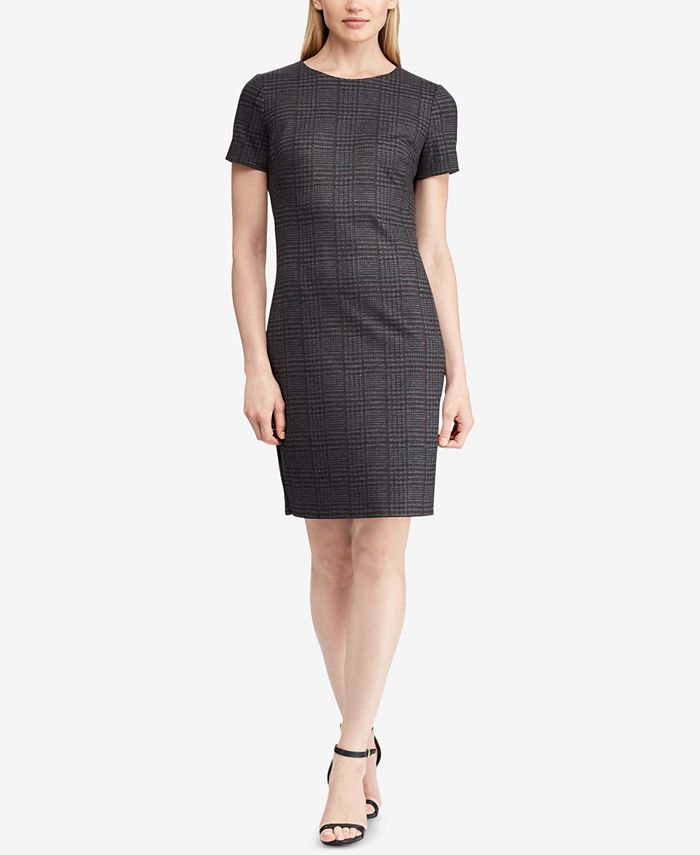 Lauren Ralph Lauren Plaid Ponté Dress - Macy's