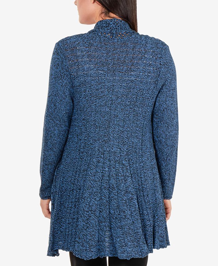 NY Collection Petite Marled Open-Front Cardigan - Macy's
