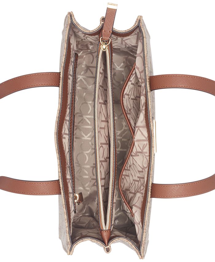 Calvin Klein Mallory Signature Faux-Leather Tote - Macy's