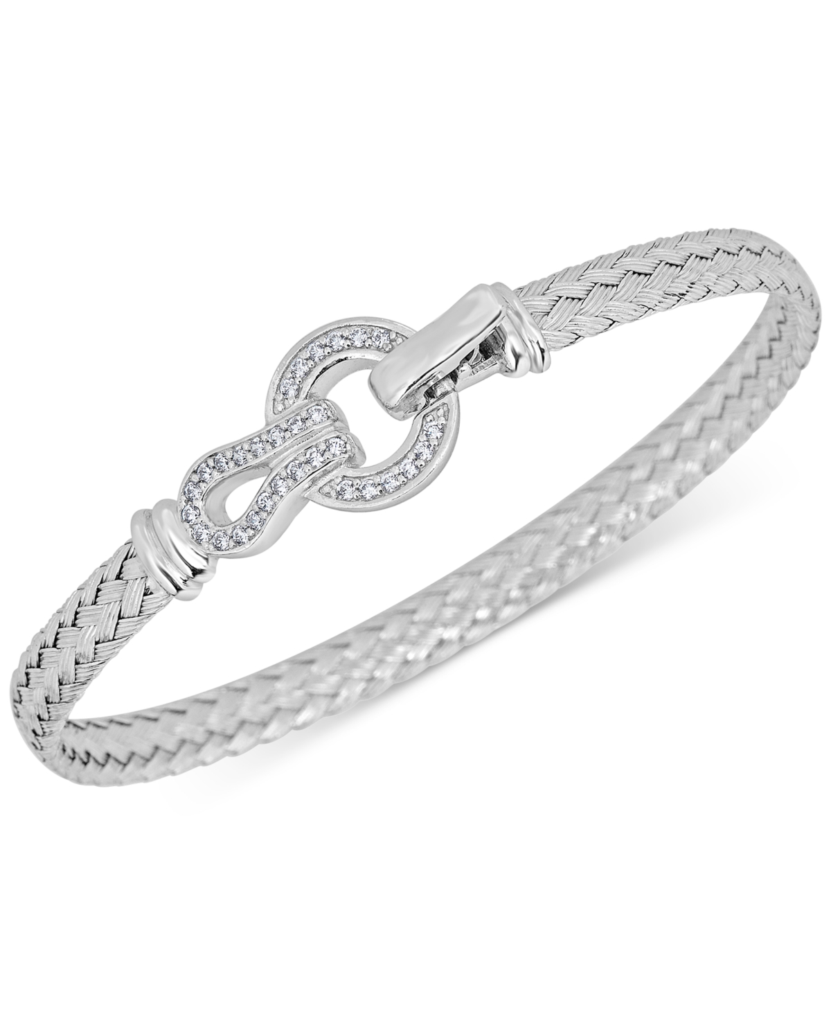 Click here for Diamond Horseshoe Braided Mesh Bangle Bracelet (1/... prices