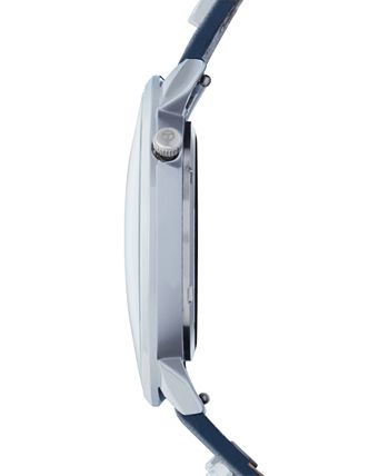 Thom Olson Women's Navy Leather Strap Watch 40mm - Macy's