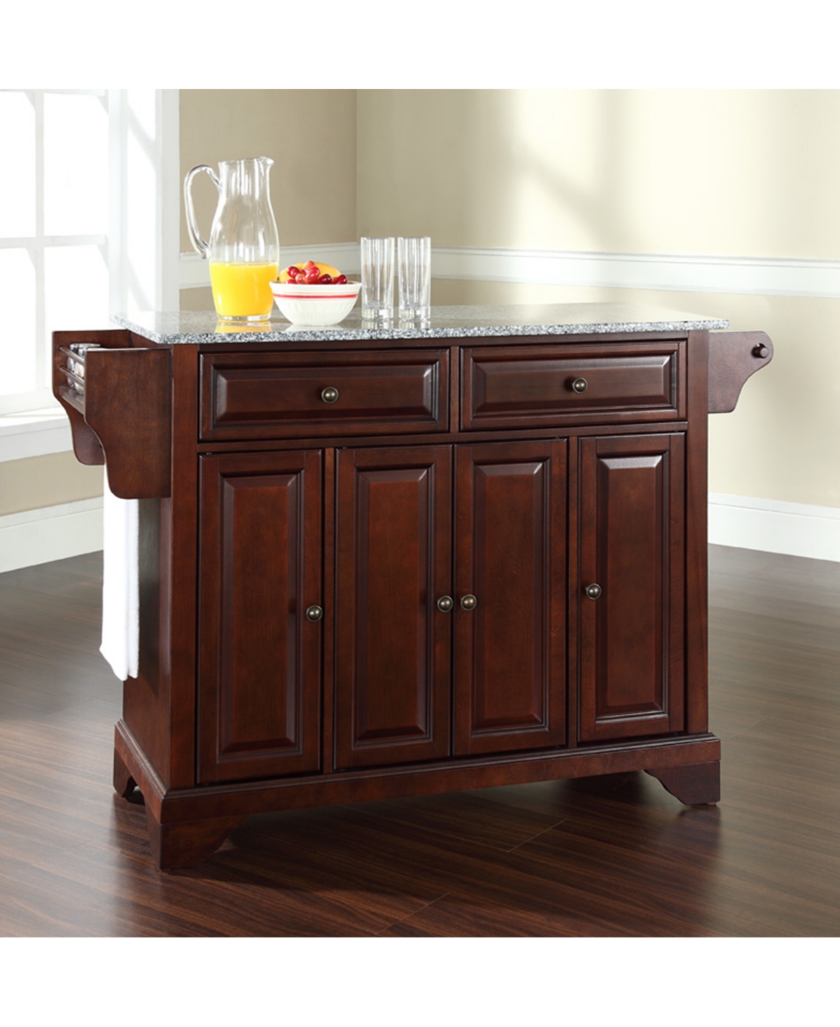 Click here for Lafayette Solid Granite Top Kitchen Island - Mahog... prices