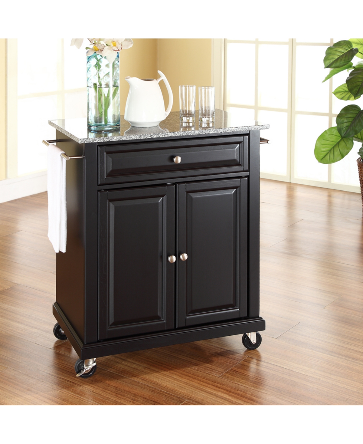 Click here for Solid Granite Top Portable Kitchen Cart Island - B... prices