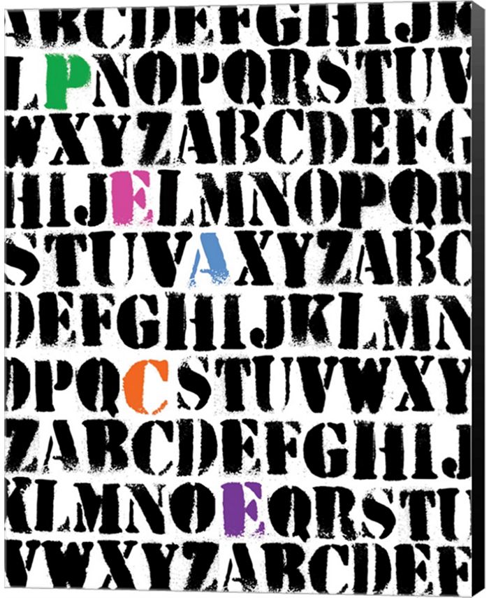 Metaverse Alphabet Peace By Louise Carey Canvas Art - Macy's