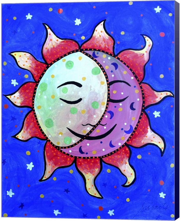 Metaverse Midnight Sun And Moon By Prisarts Canvas Art - Macy's