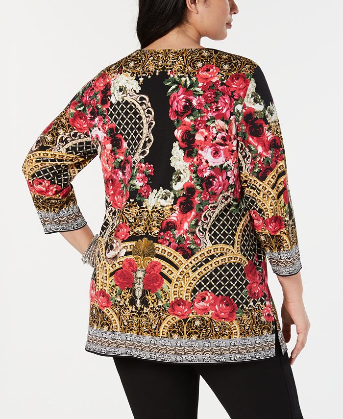 JM Collection Plus Size Embellished Tunic, Created for Macy's - Macy's