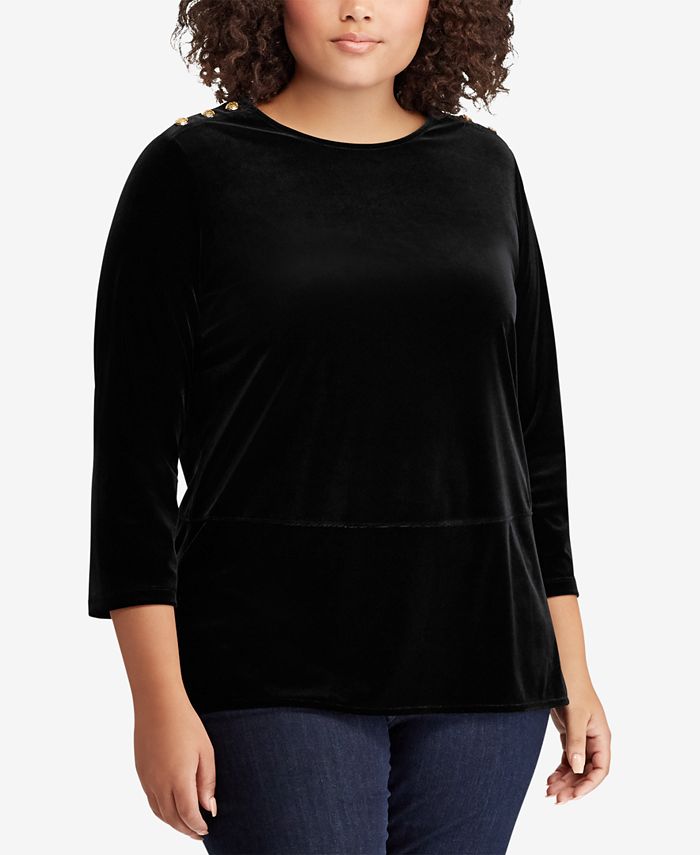 Lauren Ralph Lauren Plus Size Velvet Tunic - Macy's