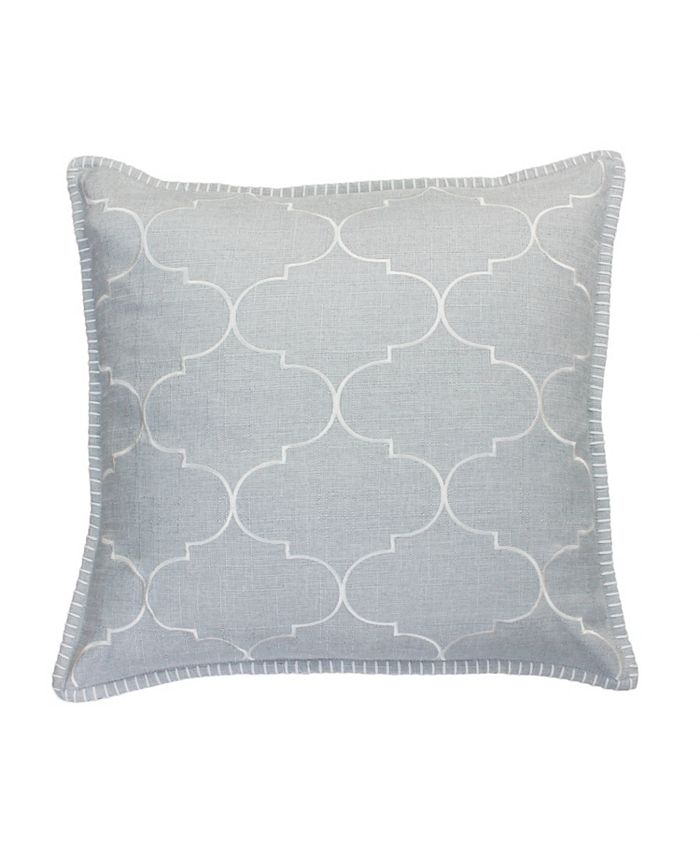 THRO Ava Whipstitch Embroidered Pillow, 18" x 18" - Macy's