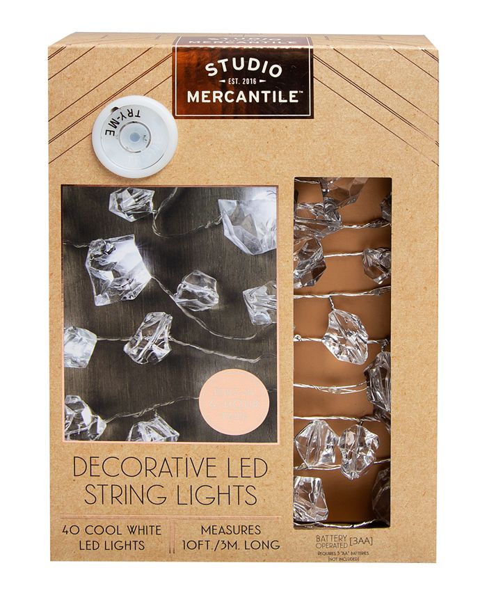 Studio Mercantile LED Micro Ice Chips 10ft String Lights - Macy's