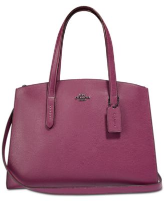 COACH Charlie Medium Carryall in Pebble Leather - Handbags ...