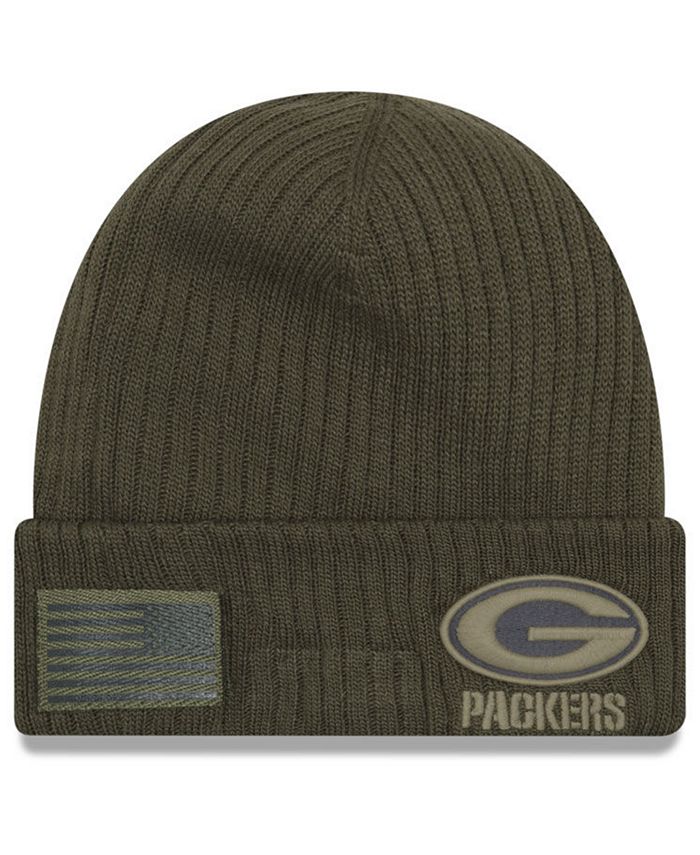 New Era Green Bay Packers Salute To Service Cuff Knit Hat - Macy's