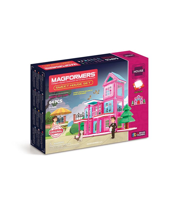 Magformers Sweet House 64 Piece Magnetic Construction Set - Macy's