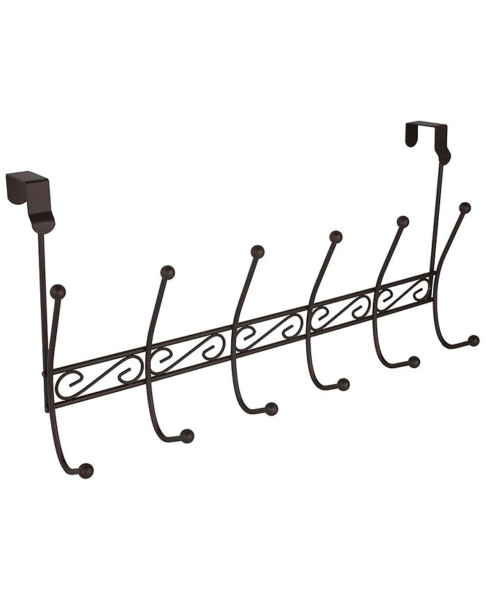 Home Basics Steel Over the Door 6 Hook Hanging Rack - Macy's