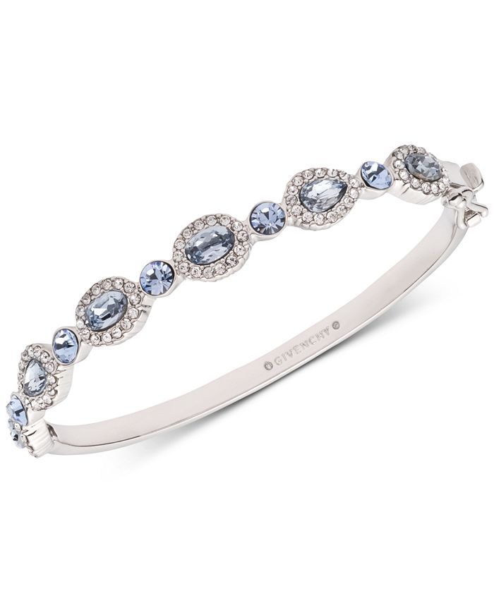 Givenchy Silver-Tone Crystal & Stone Bangle Bracelet - Macy's
