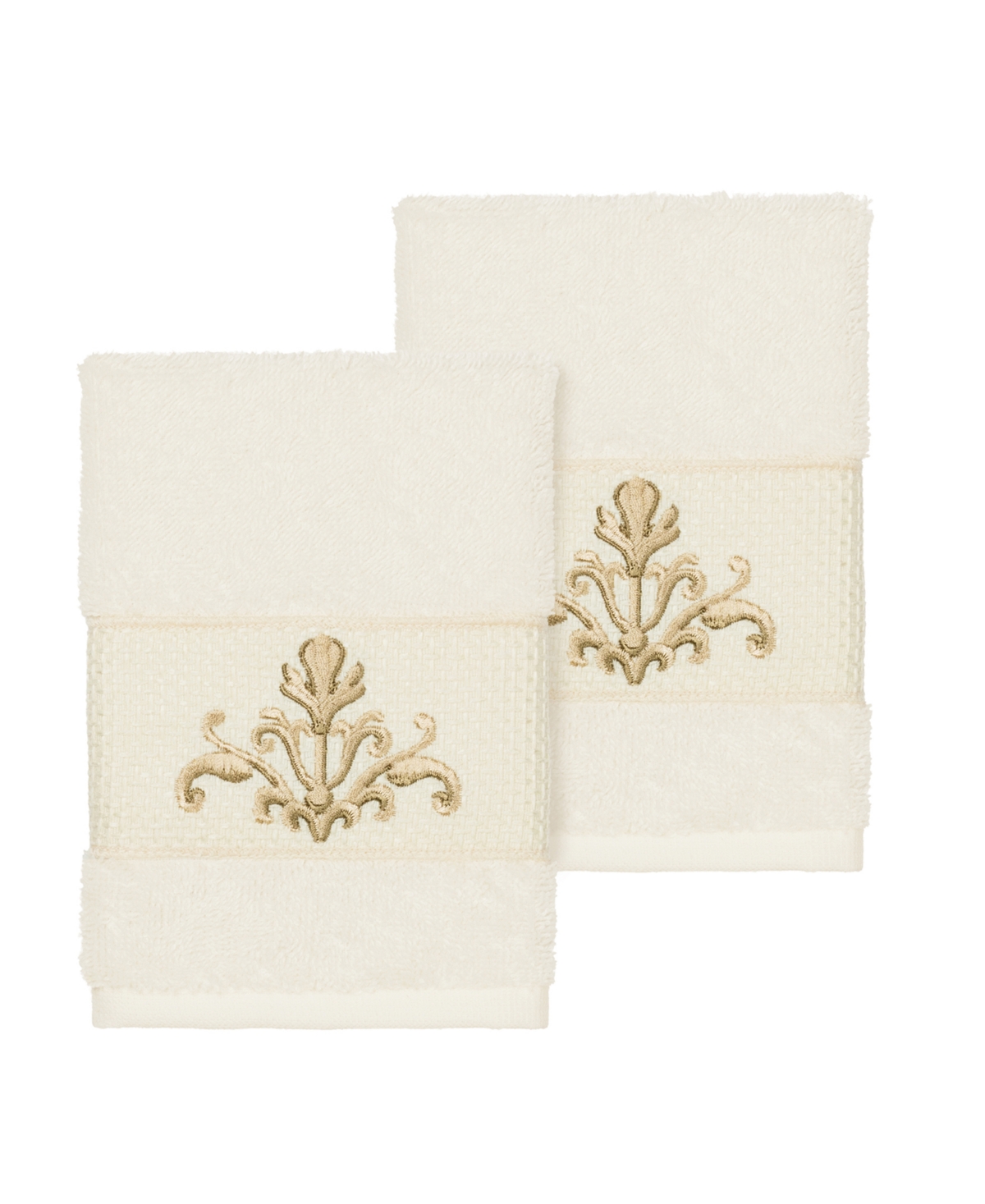 Click here for Linum Home Scarlet 2-Pc. Embellished Washcloth Set... prices