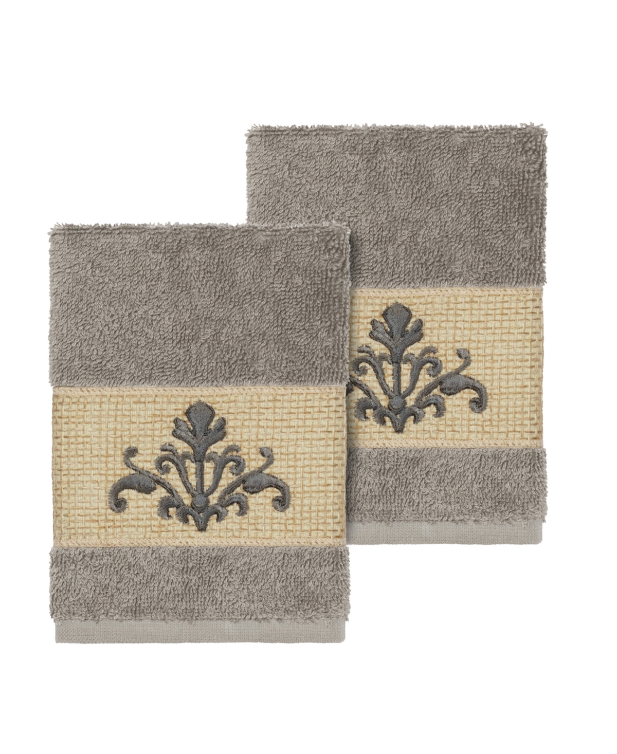 Click here for Linum Home Scarlet 2-Pc. Embellished Washcloth Set... prices
