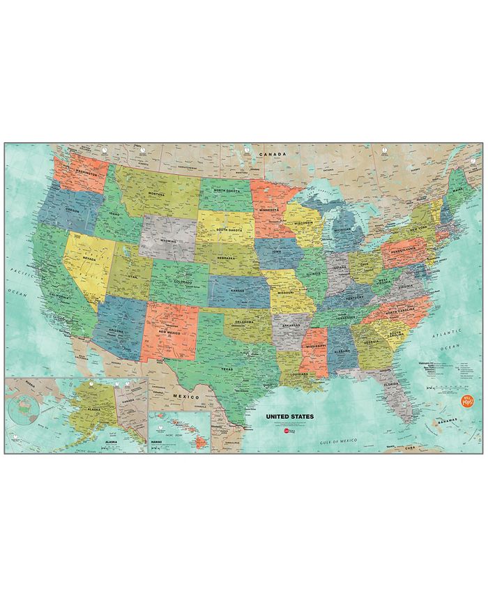 Brewster Home Fashions Aquarelle Us Dry Erase Map - Macy's