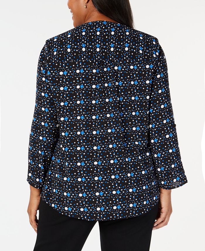 NY Collection Plus Size Printed Shirt - Macy's
