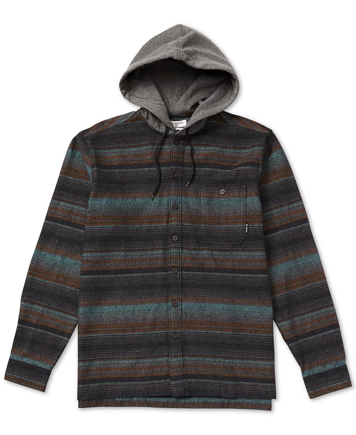Billabong Men's Baja Regular-Fit Stripe Hooded Flannel Shirt - Macy's