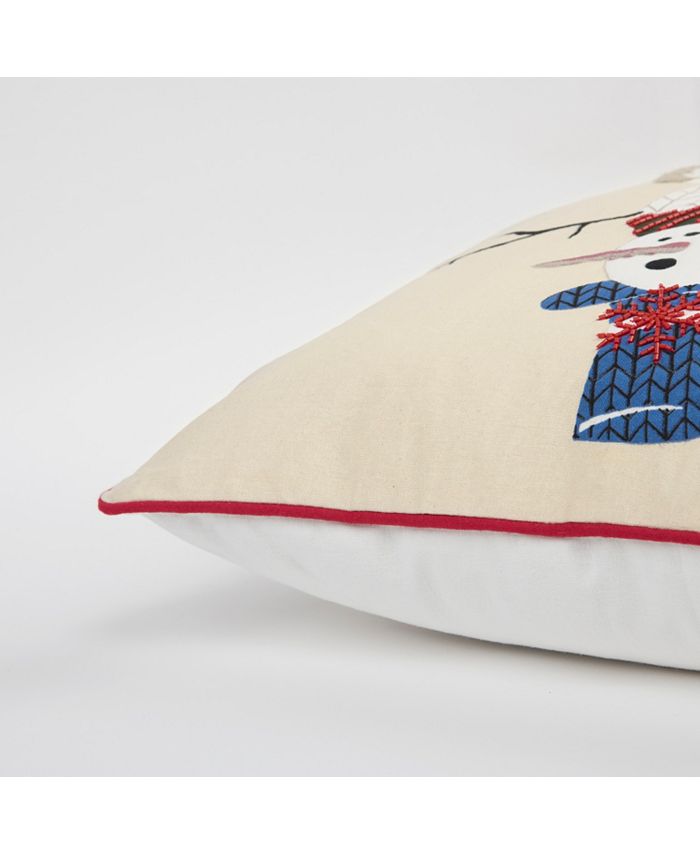 Rizzy Home 20" x 20" Snowman Poly Filled Pillow - Macy's