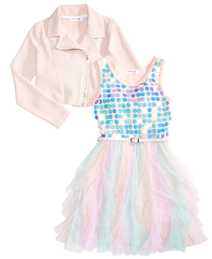 Beautees Big Girls 2-Pc. Moto Jacket & Dress Set - Macy's