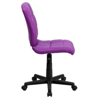 Mid-Back Purple Quilted Vinyl Swivel Task Chair - Macy's