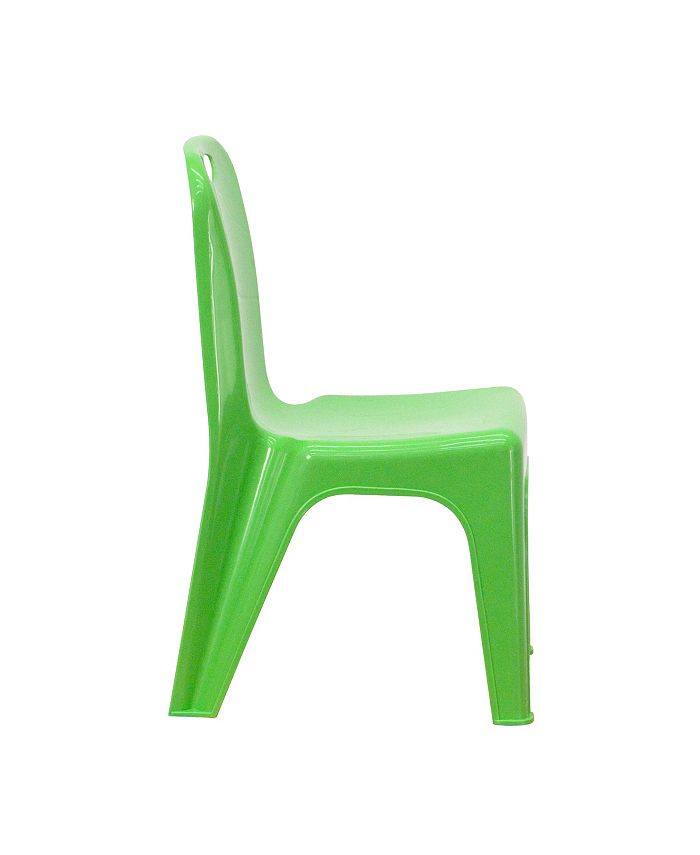 Flash Furniture Green Plastic Stackable School Chair With Carrying ...