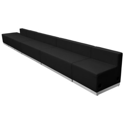 Hercules Alon Series Black Leather Reception Configuration, 6 Pieces ...