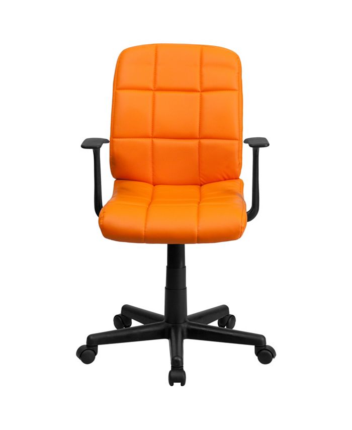 Flash Furniture Mid-Back Orange Quilted Vinyl Swivel Task Chair With ...