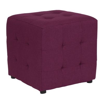 Avendale Tufted Upholstered Ottoman Pouf In Purple Fabric - Macy's