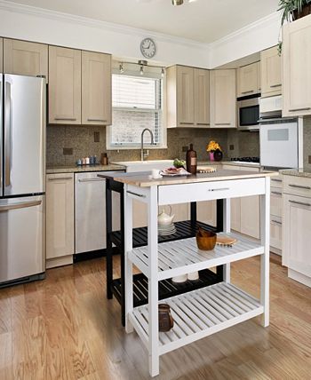 Yu Shan Kitchen Island with Solid Wood - Macy's