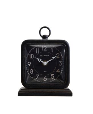 Black Pewter Table Clock - Macy's