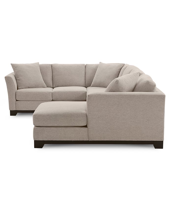 Furniture Elliot II 138" Fabric 3-Pc. Chaise Sectional, Created for ...