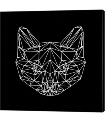 Black Cat Polygon by Lisa Kroll Canvas Art - Macy's