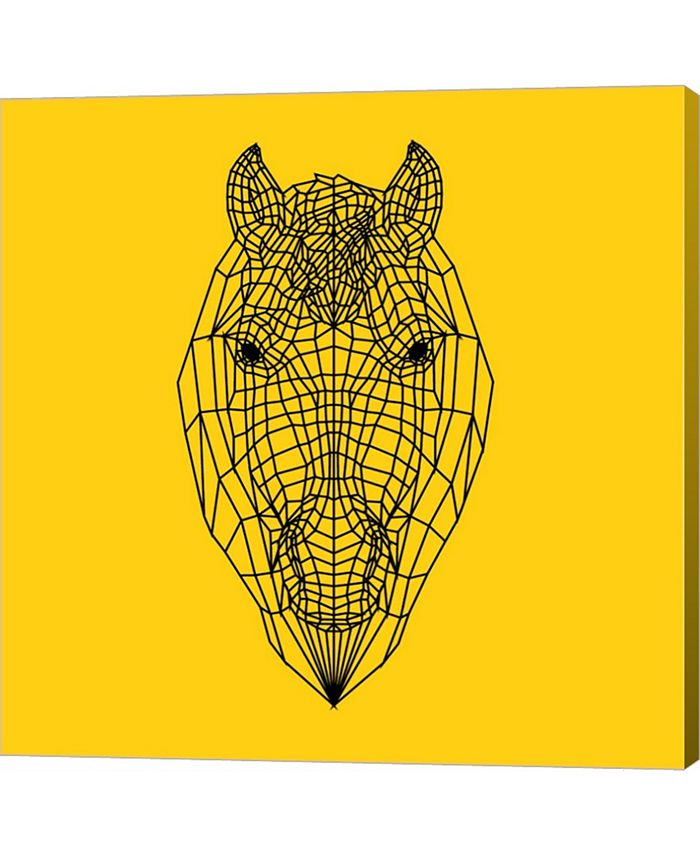 Metaverse Horse Head Yellow Mesh by Lisa Kroll Canvas Art - Macy's