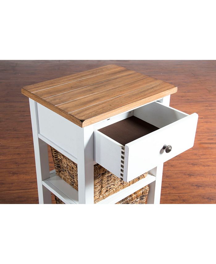 Sunny Designs White & Natural Storage Rack - Macy's