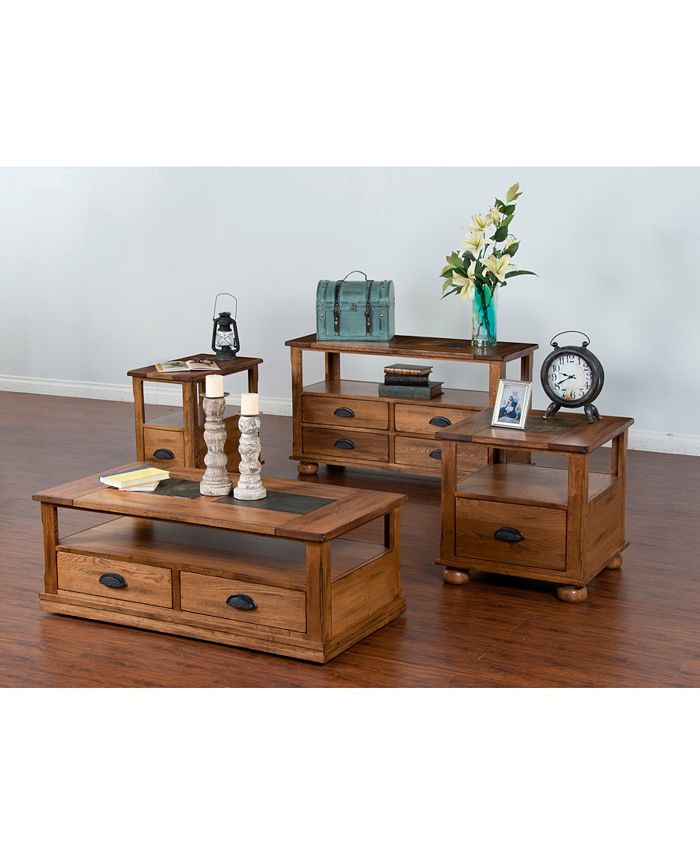 Sunny Designs Sedona 25"H Rustic Oak Chair Side Table - Macy's