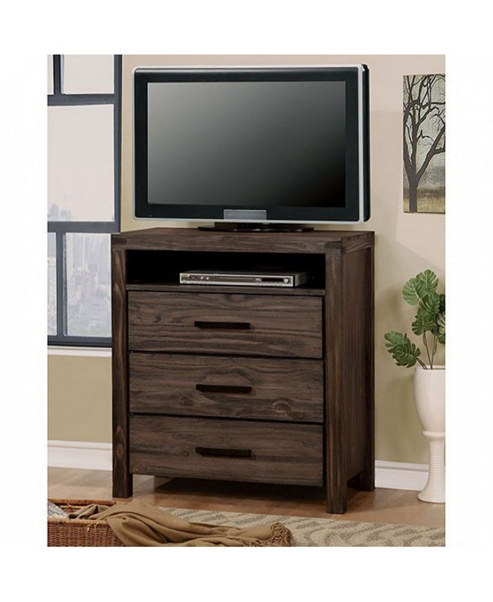 Benzara Contemporary Style Wooden Media Chest, Dark Gray - Macy's