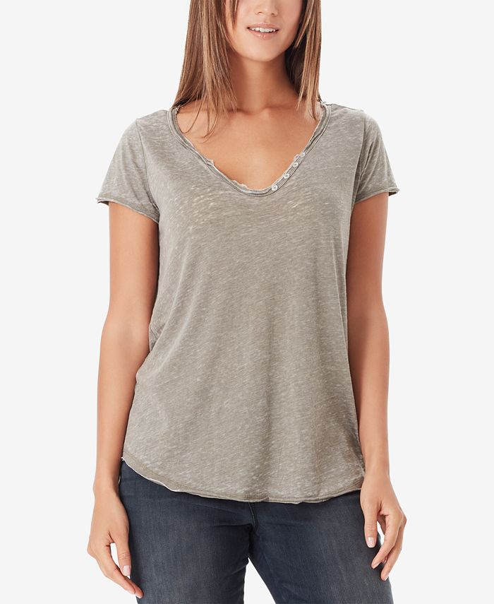 WILLIAM RAST Cooper Button-Trim T-Shirt - Macy's