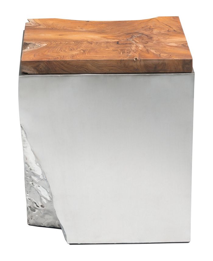 Zuo Luxe Side Table Natural&Ss - Macy's