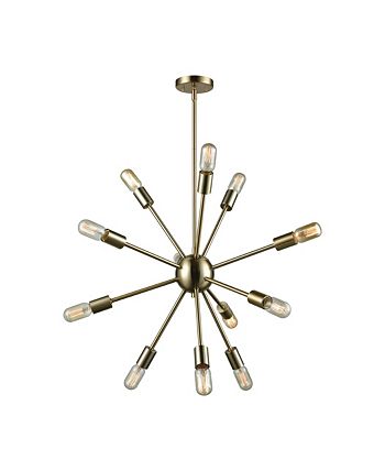 Macy's Delphine 12 Light Chandelier in Satin Brass - Macy's