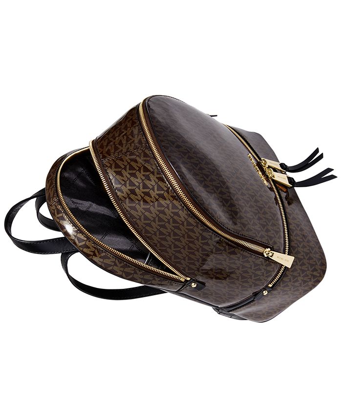 Michael Kors Signature Glossy Rhea Zip Backpack, Created for Macy's ...