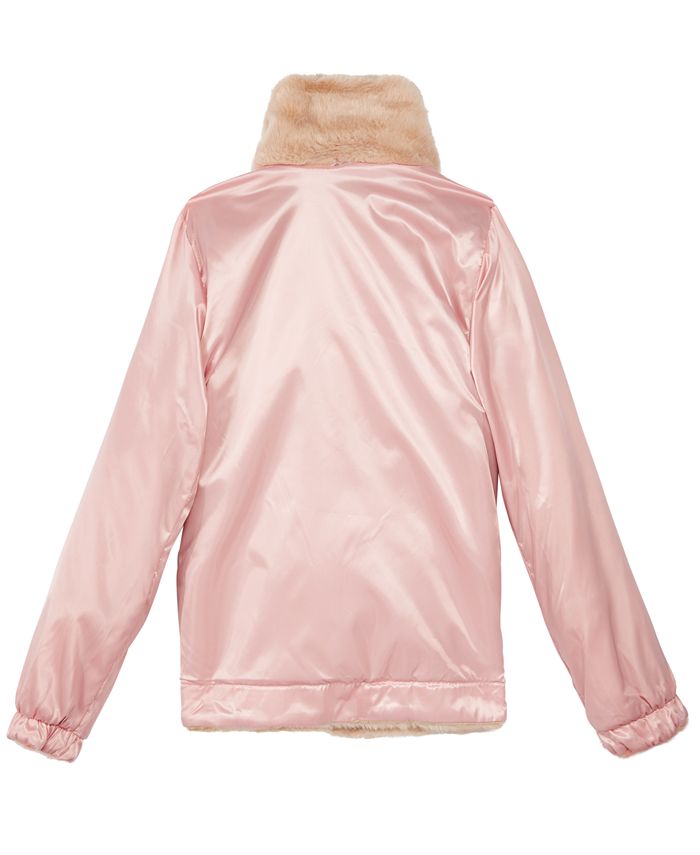 Jessica Simpson Big Girls Colorblocked Reversible Faux Fur Jacket Macys
