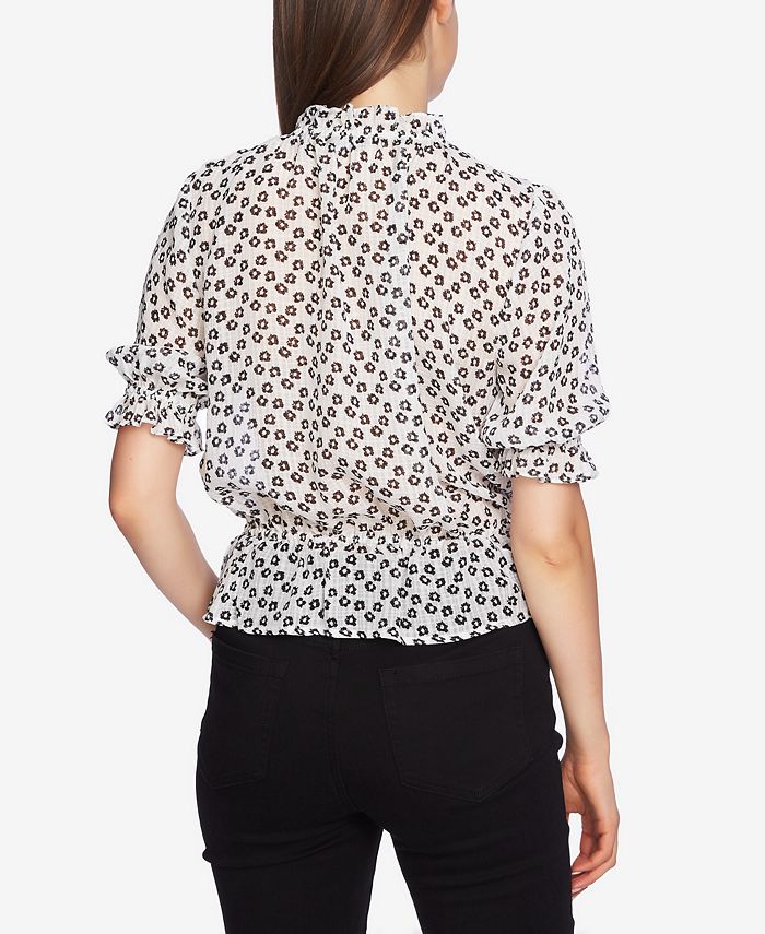 1.STATE Printed Mock-Neck Blouse - Macy's