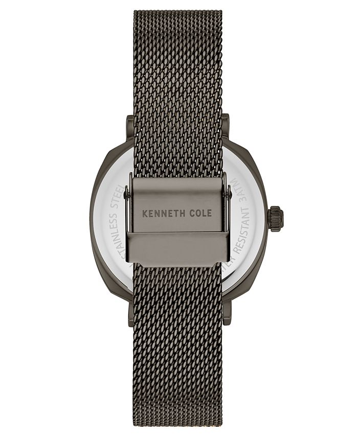 Kenneth Cole New York Ladies Diamond Gun Metal Mesh Bracelet Watch 34mm ...
