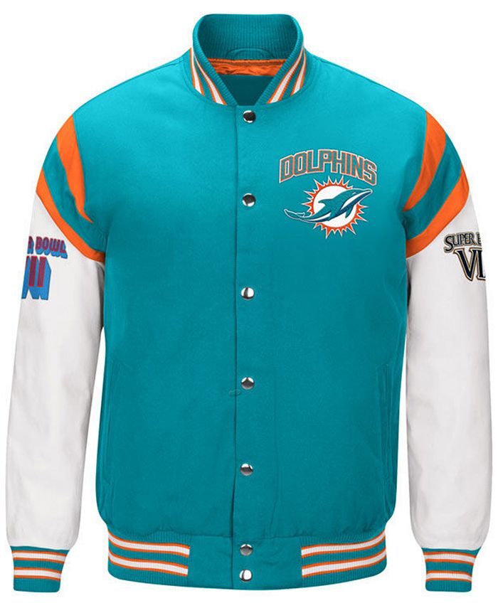 Authentic NFL Apparel Men's Miami Dolphins Home Team Varsity Jacket ...