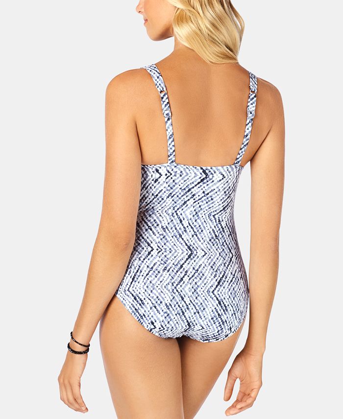 Swim Solutions Smolder Printed Tummy Control One Piece Swimsuit
