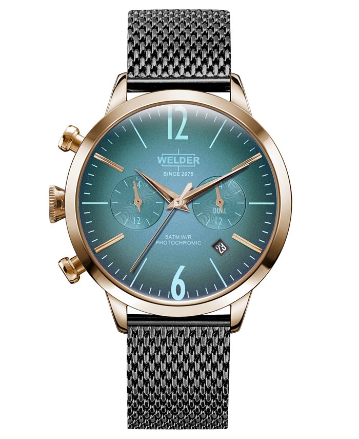 WELDER Women's Gunmetal Stainless Steel Mesh Bracelet Watch 38mm - Macy's