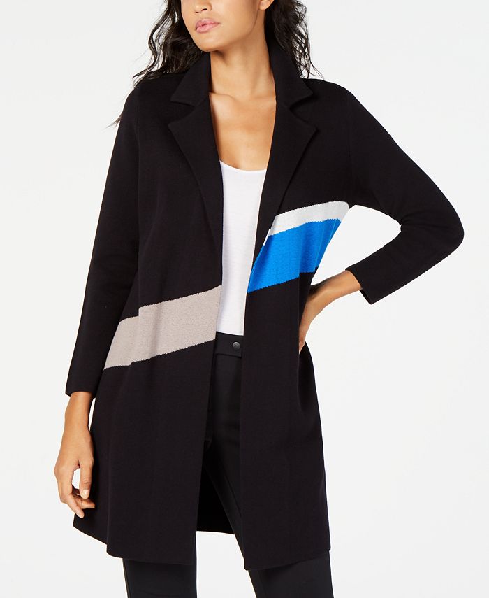 Alfani Colorblocked Trench Coat Sweater, Created for Macy's - Macy's