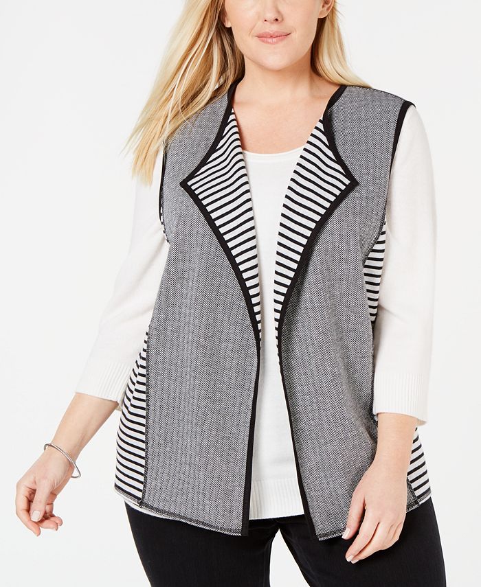 Alfred Dunner Plus Size Grand Boulevard Reversible Vest - Macy's